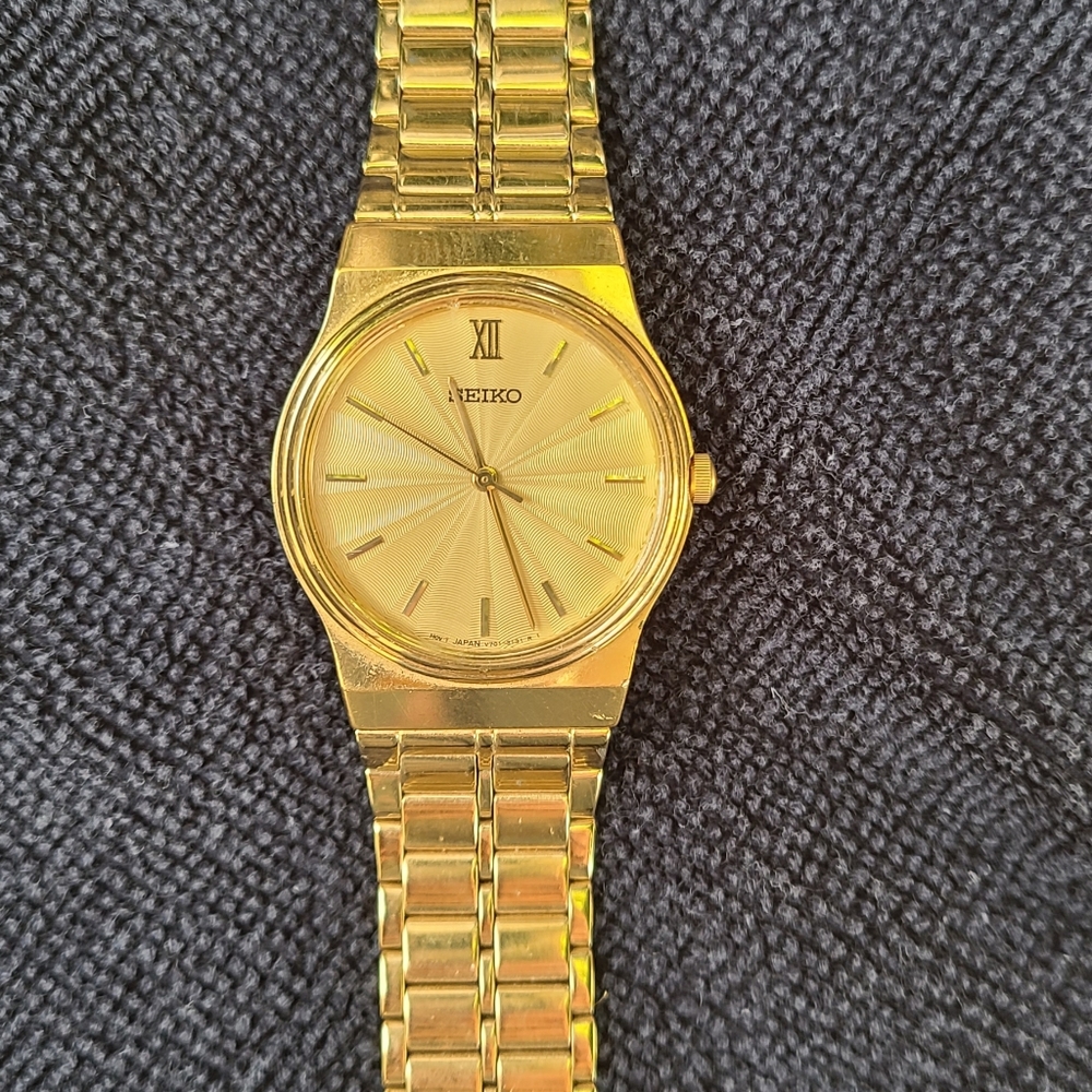 Vintage Seiko Men's Gold-Tone Watch, Stainless Steel - Gem